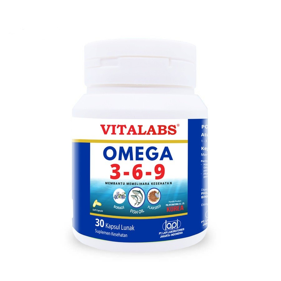 Jual Vitalabs Omega 3 6 9 / Vitamin Omega 369 / Omega 3,6,9 / 30 Kapsul/Suplemen untuk ...