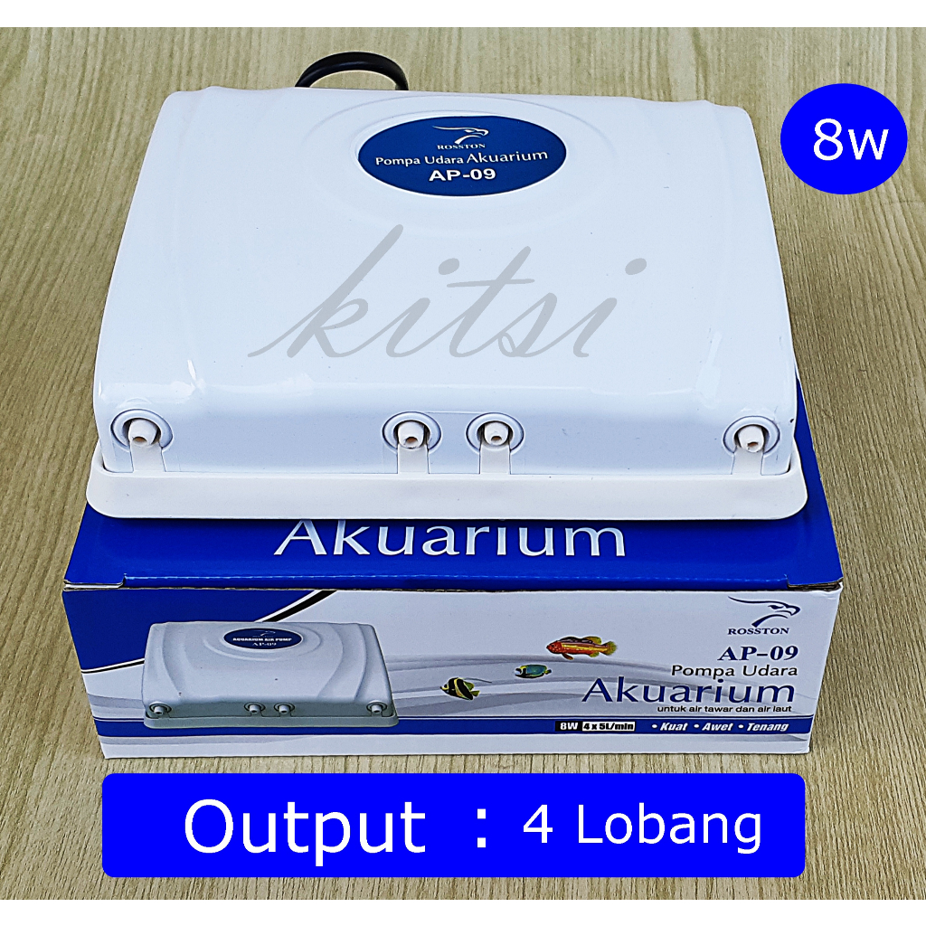Jual Pompa Udara Aerator 4 Lubang Mesin Aerator 4 Lobang Airpump ROSSTON AP 09 Super Power 8 w ...
