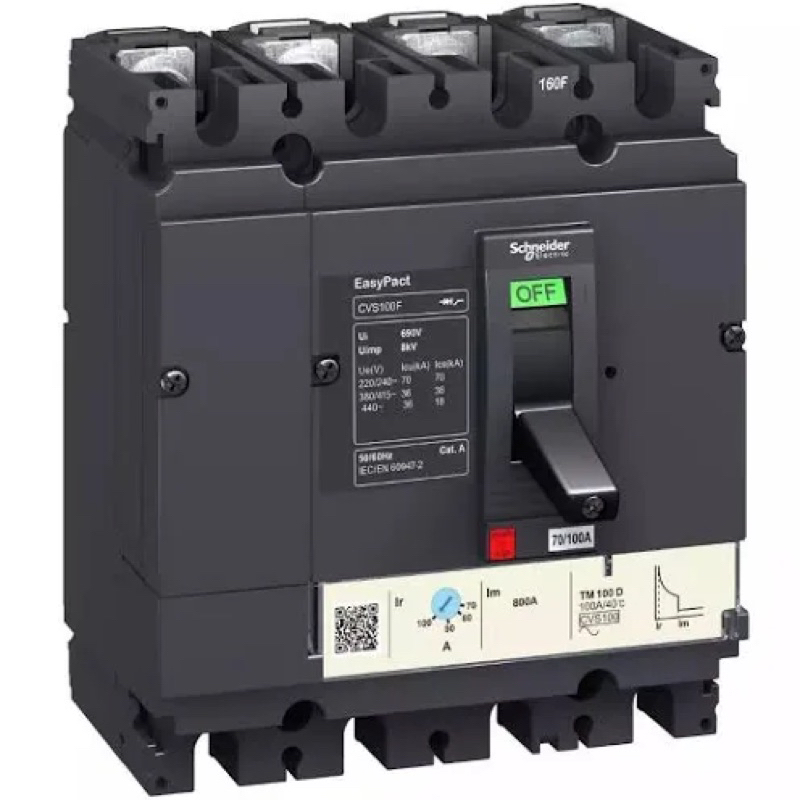Jual MCCB Schneider CVS100F 4p 63a 36ka Easypact CVS100 TM63D LV510345 ...