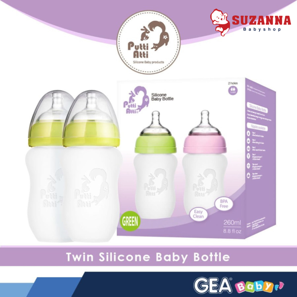 Jual Putti Atti Silicone Baby Bottle 260ml TWIN / PuttiAtti Botol Bayi ...