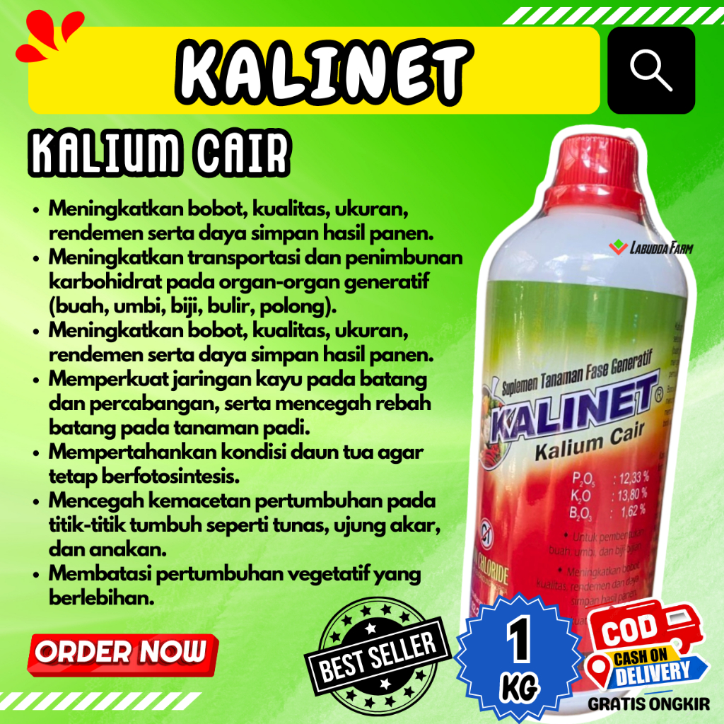 Jual Kalinet 1 Liter Suplemen Tanaman Fase Generatif Pupuk Cair Kalium ...
