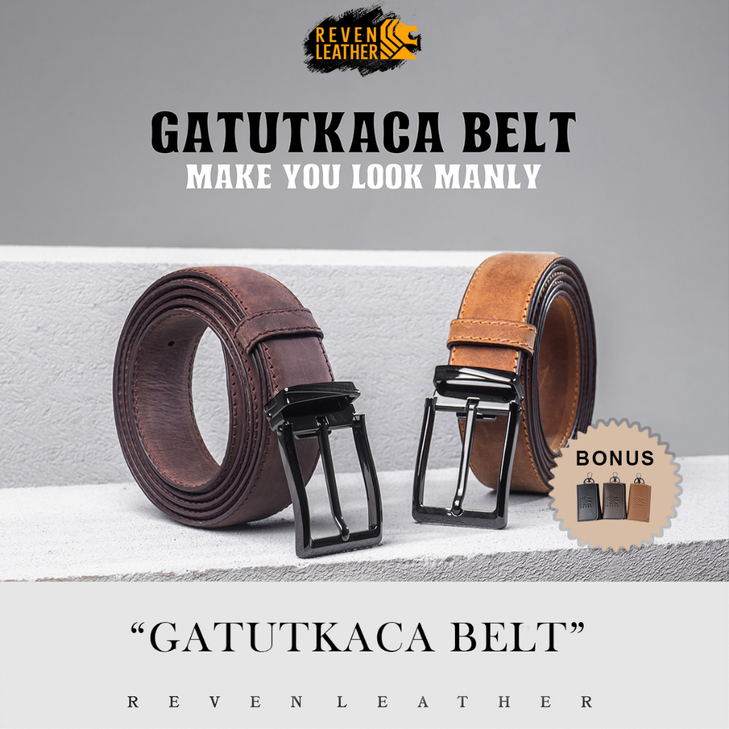 Jual Ikat Pinggang Sabuk Pria Kulit Sapi Asli Gatot Kaca Belt Series Xl ...