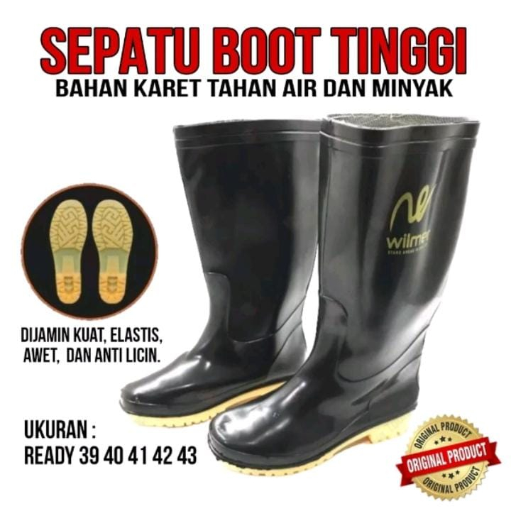 Jual Termurah !!! Sepatu Boot Tinggi VPR standar saafety HITAM APD ...