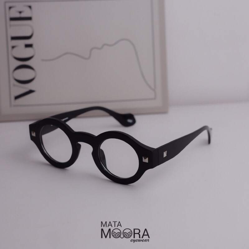 Jual Kacamata Frame Tebal Tipe Moonround Bold Bulat Lensa Bening Engsel ...