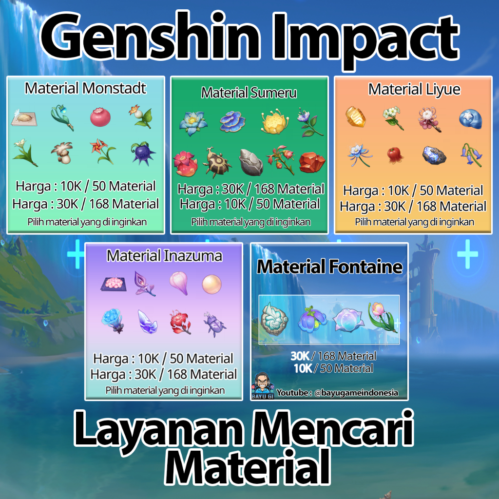 Jual Genshin Impact Mengumpulkan Material | Shopee Indonesia