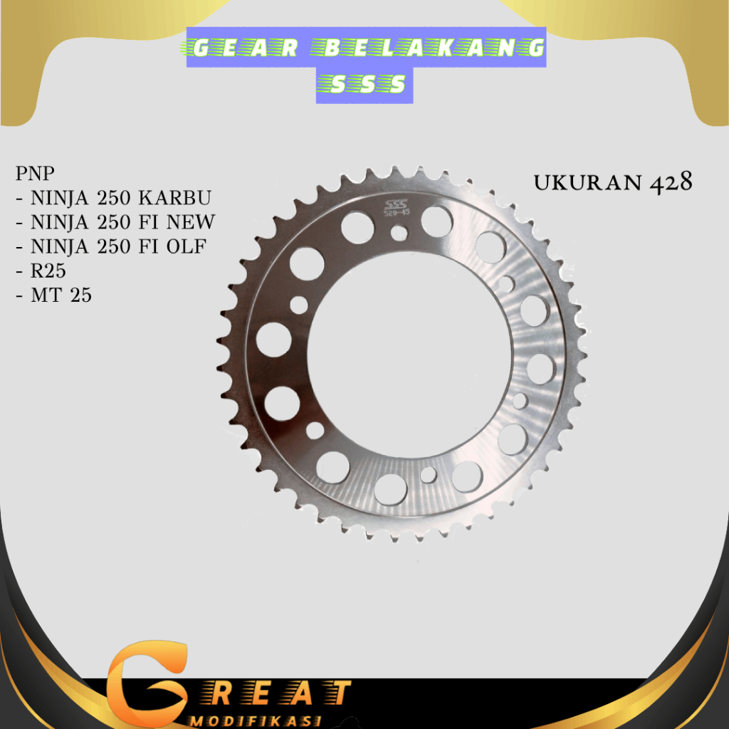 Jual GIR GEAR SET GEARSET SSS 415 428 VIXION R15 CB CBR 150 SONIC ...
