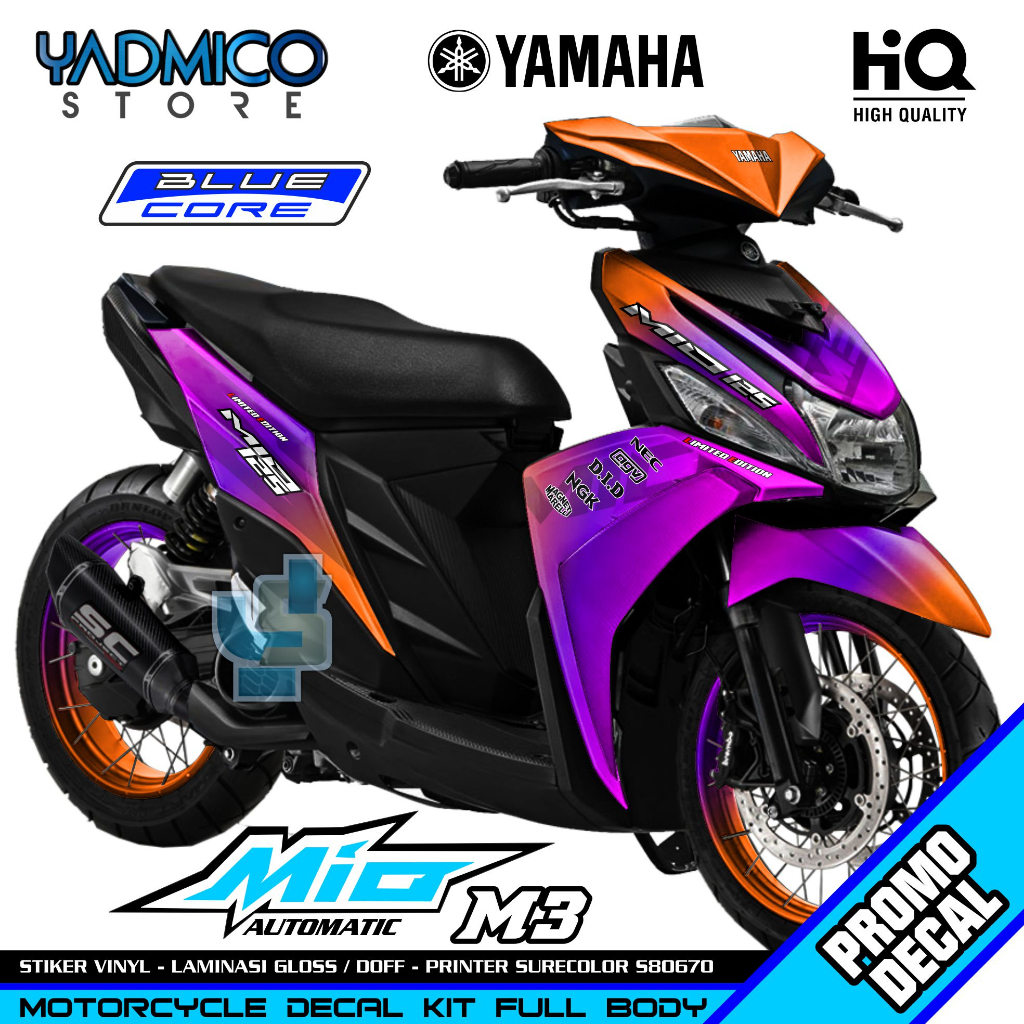 Jual Decal Mio M3 Full Body - Stiker Motor Mio M3 Full Body - Striping Hologram Mio M3 Full Body ...