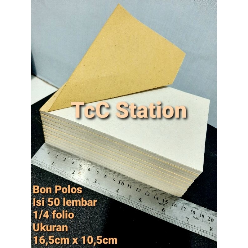 Jual Bon Polos Nota Koran 1/4 folio isi 100 lembar isi 50 lembar 16,5cm ...