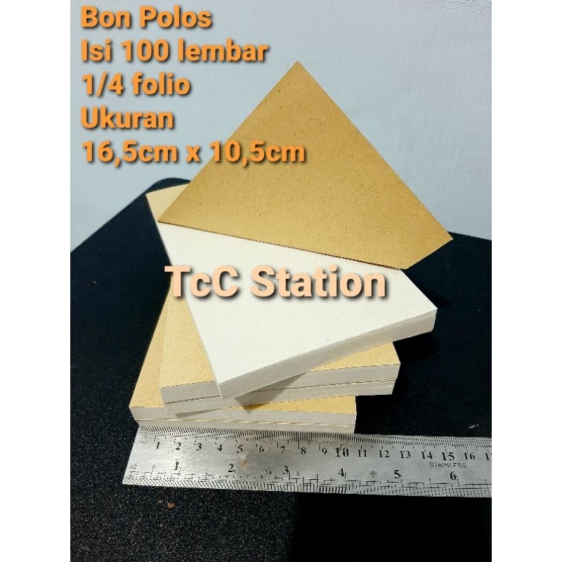 Jual Bon Polos Nota Koran 1/4 folio isi 100 lembar isi 50 lembar 16,5cm ...