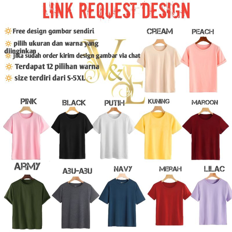 Jual Design baju sendiri/custom baju/request design/design kaos satuan ...