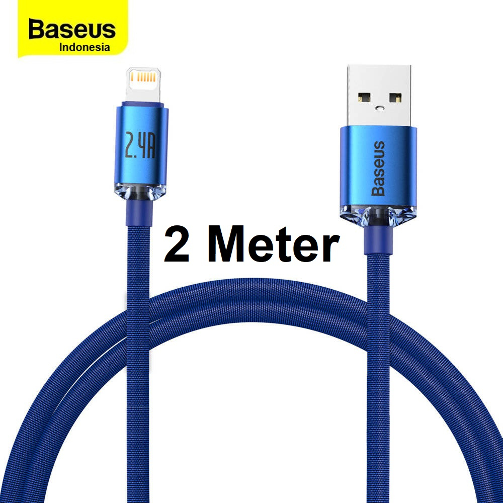 Jual Baseus Original Kabel Data Crystal Shine USB to Lightning 2.4A 2M ...