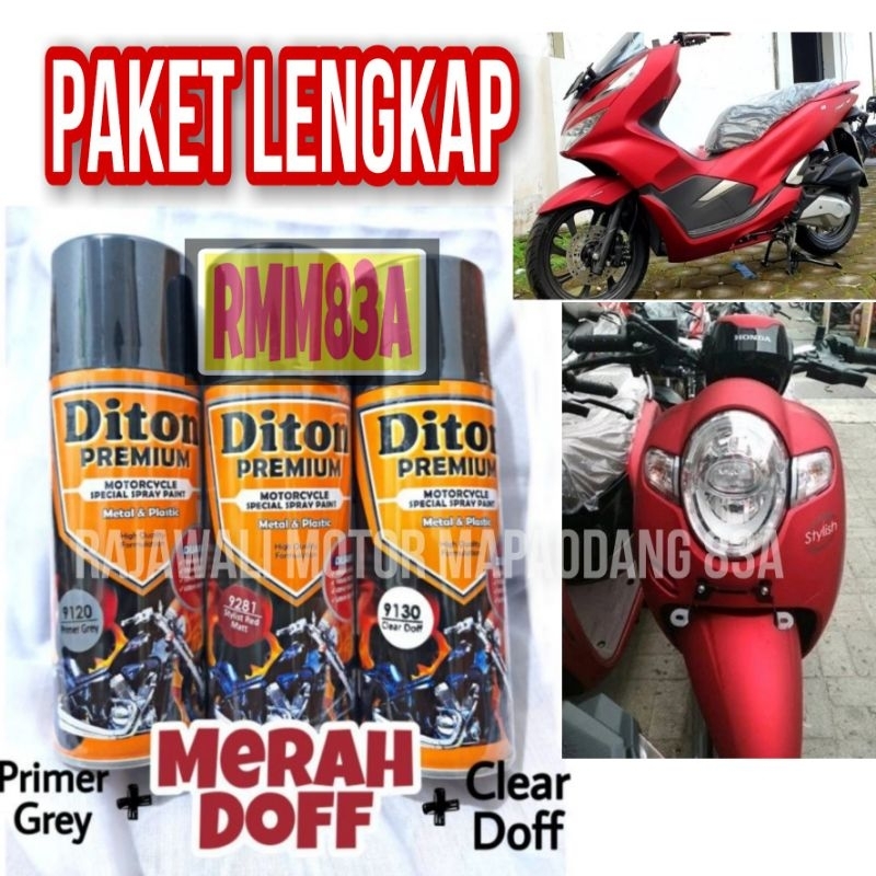 Jual PAKET DITON PREMIUM MERAH BURAM /STYLISH RED MAT/DOFF /MATTE 400 ...