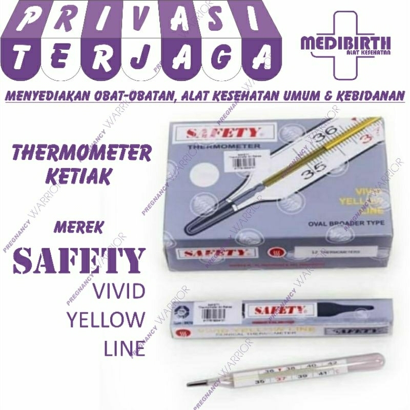 Jual Thermometer ketiak, termometer raksa safety original, cek suhu ...