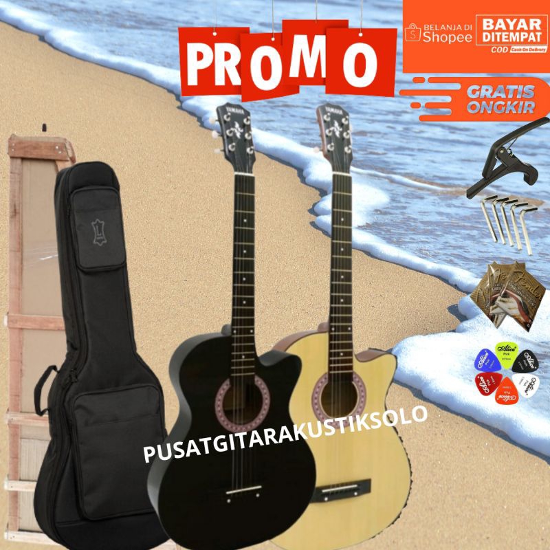 Jual [PAKET LENGKAP] GITAR AKUSTIK ELEKTRIK YAMAHA TANAM BESI GRATIS ...