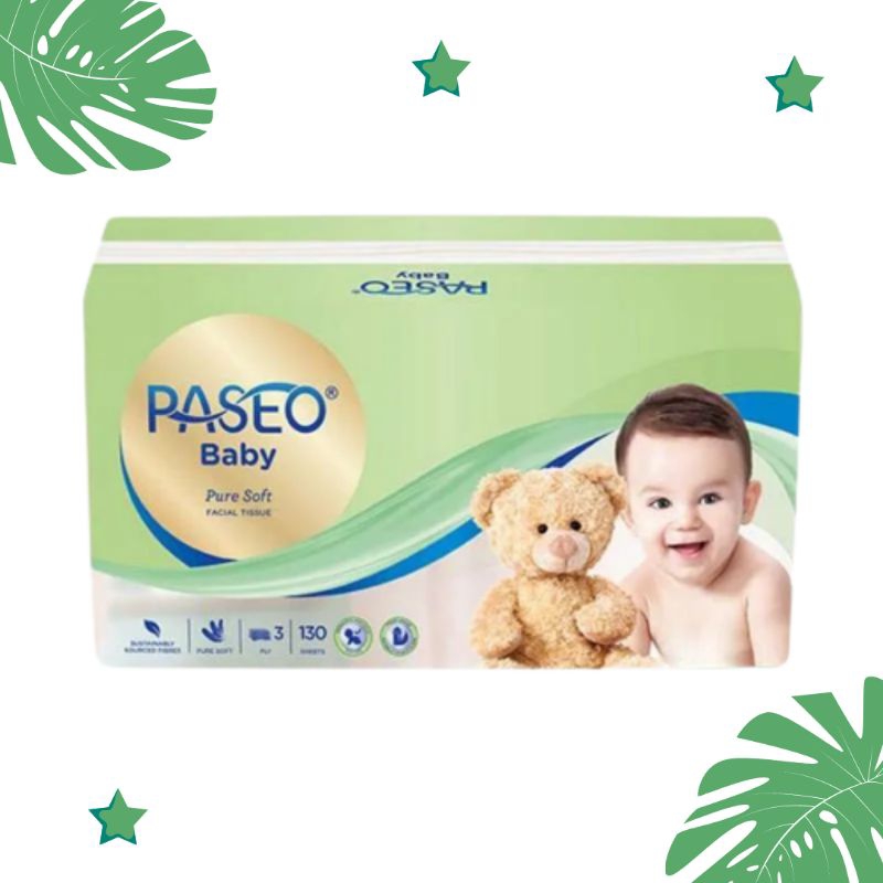 Jual Paseo Baby Pure Soft Facial Tissue 3 Ply Tissue Bayi 130 Sheets ...