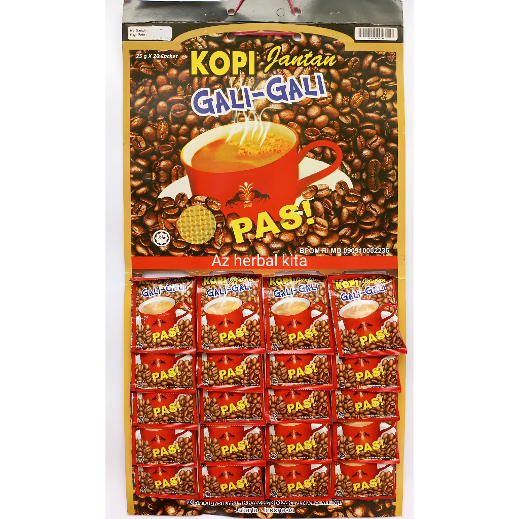 Jual Kopi Jantan Gali Gali Original 1 Papan Isi 20 Bungkus | Shopee ...