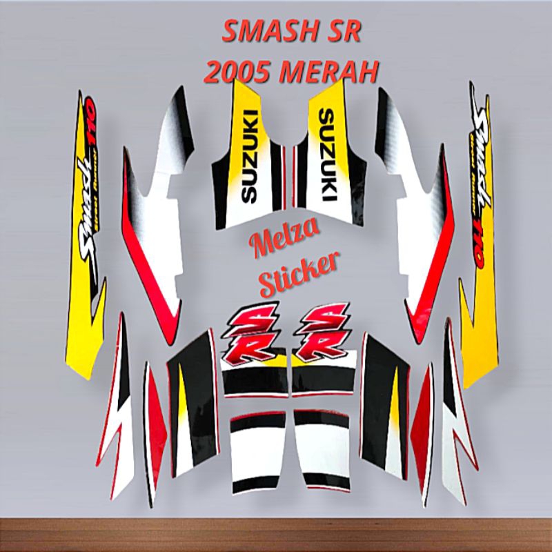 Jual Stiker Striping Motor Smash SR 2005 Merah Sticker Lis Body Standar ...
