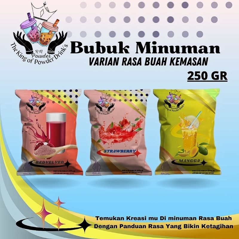 Jual Bubuk minuman rasa buah serbuk minuman kekinian rasa buah 250gr ...