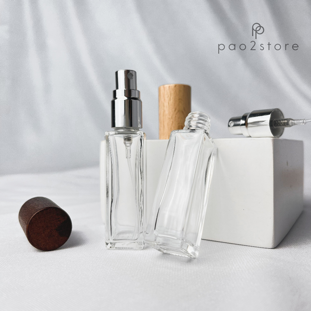 Jual Botol Spray 15ml - Tutup KAYU - Kaca Kotak Tebal - Spray Metal ...