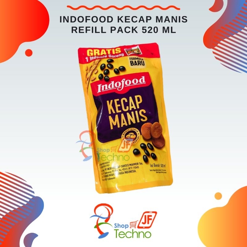 Jual Indofood Kecap Manis Refill Pack 520 ml Gurih Hitam Kental ...