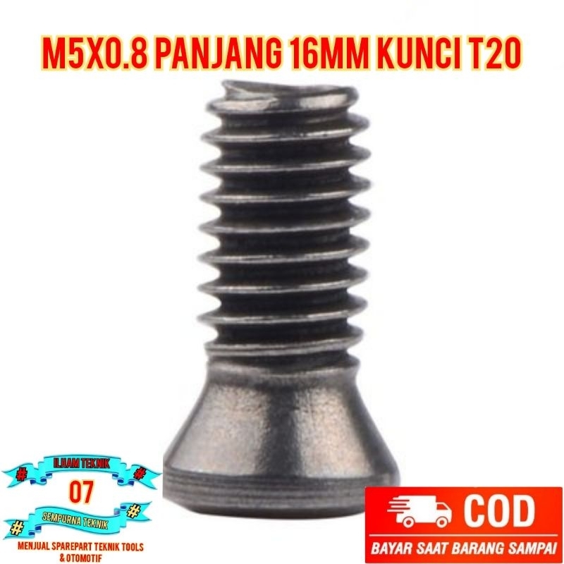 Jual baut insert m5x0.8 panjang 16mm baut holder baut insert baut ...