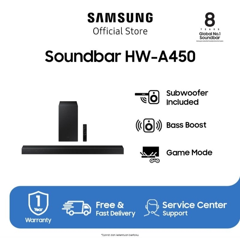 Jual Samsung HW-A450 Soundbar With Subwoofer include 2.1ch | Shopee ...