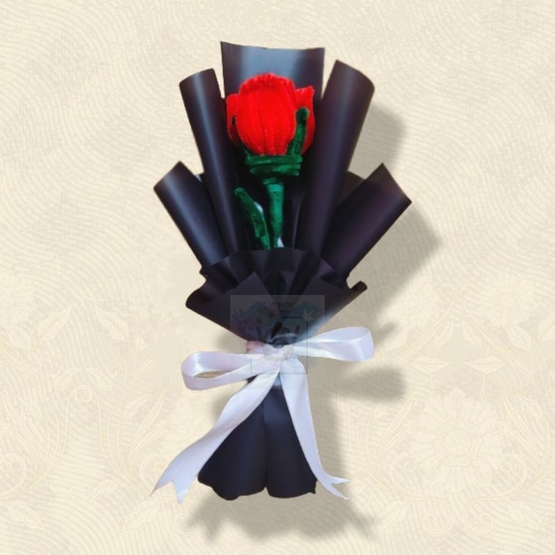 Jual Pipe Cleaner Flower Single/Simple Bouquet Rose | Bunga Mawar Kawat ...