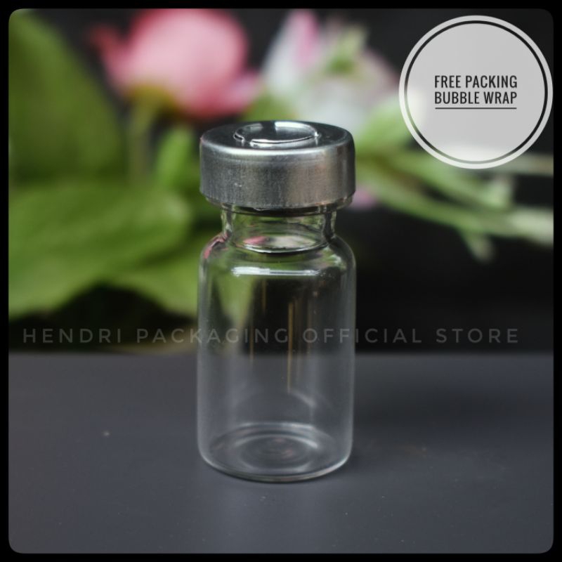 Jual Botol Kaca Vial 5ml Tutup Karet Segel Aluminium | Shopee Indonesia