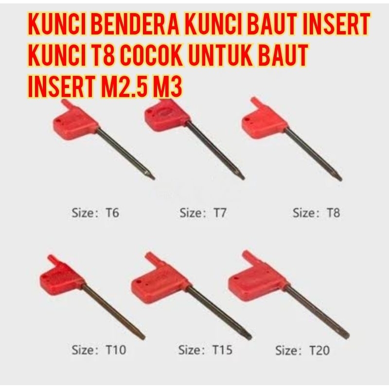 Jual Kunci Bendera Kunci Baut Insert Kunci T8 Cocok Untuk Baut Insert ...