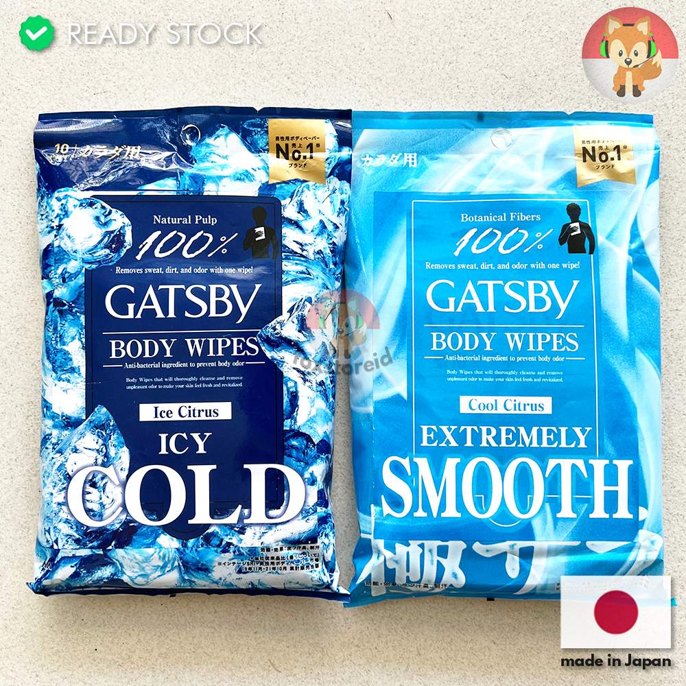 Jual GATSBY Powder Deodorant Body Wipes Paper Made in Japan 10s ...