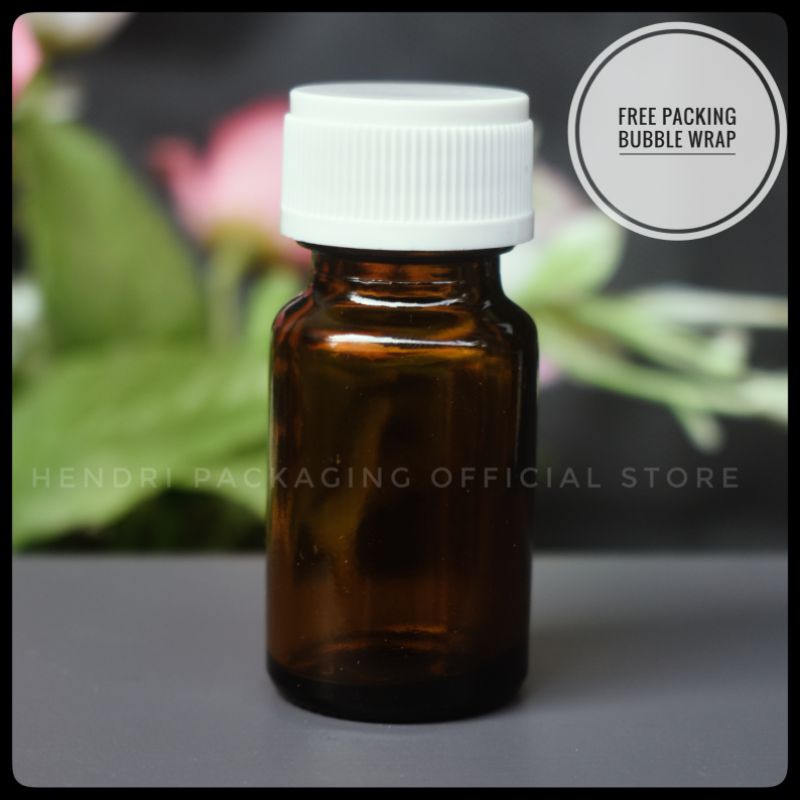 Jual Botol Kaca Amber Tebal 10ml Tutup Ulir Screw Cap - Botol PD | Shopee Indonesia