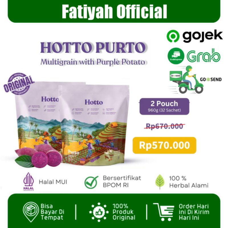 Jual HOTTO PURTO OAT 2 POUCH ISI 32 SACHET (MOST RECOMMENDED) | Shopee ...