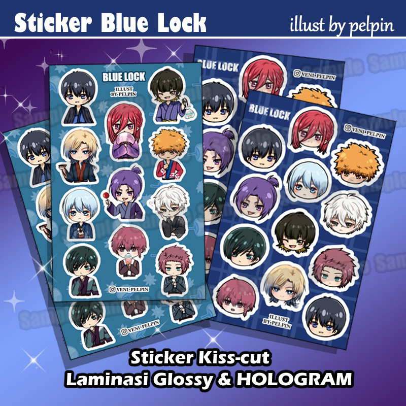 Jual Sticker stiker set die cut blue lock bluelock set A5 anime isagi ...