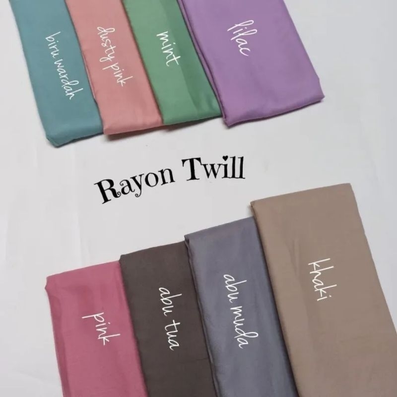 Jual Kain Rayon Twill Polos (tulis warna di note/catatan) | Shopee ...
