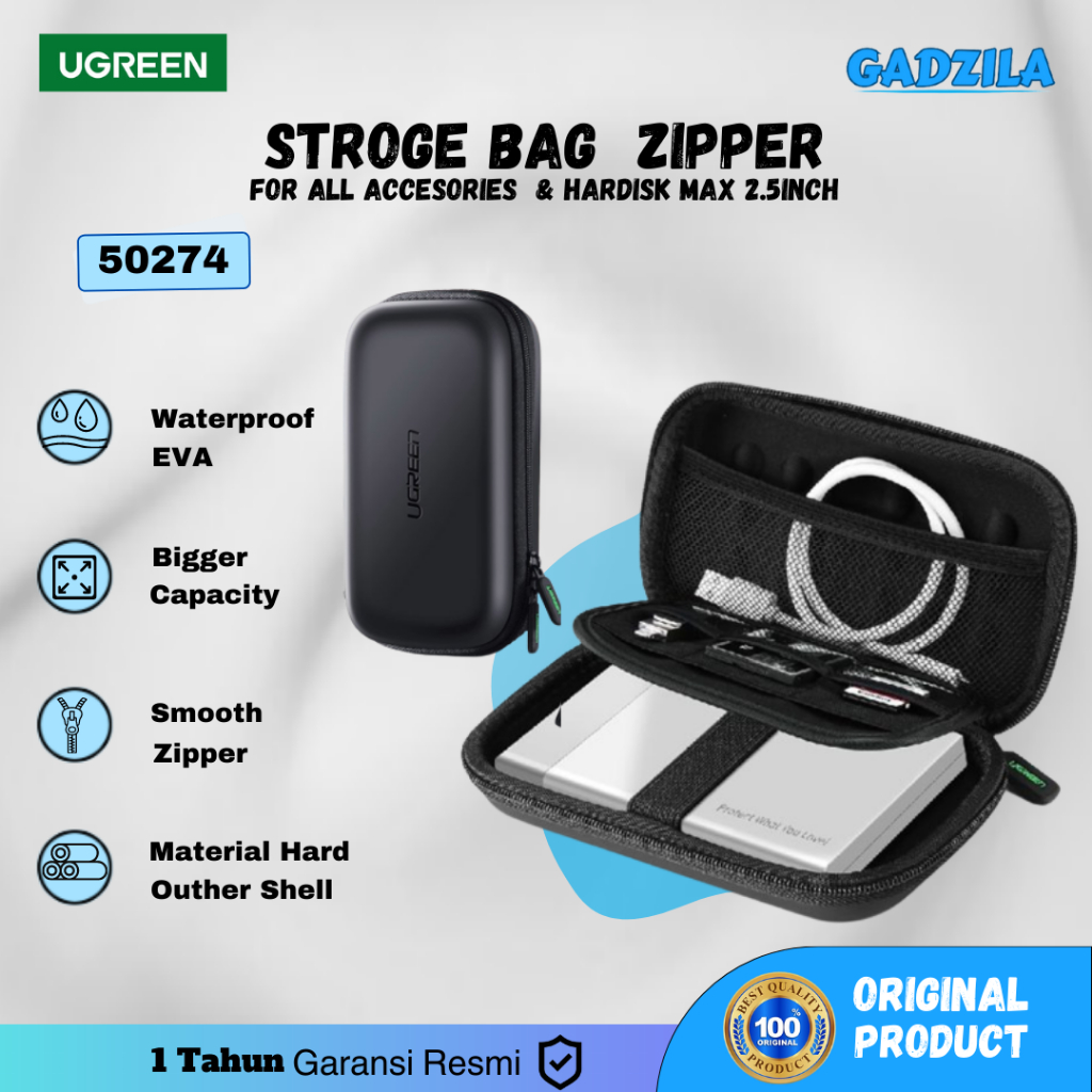 Jual UGREEN Storage Pouch Organizer Bag Tempat Kabel Data Hard Case ...