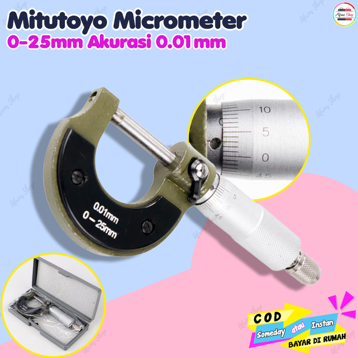 Jual Micrometer 0-25 mm 0.01 mm Mikrometer Luar Skrup Sekrup Jangka ...