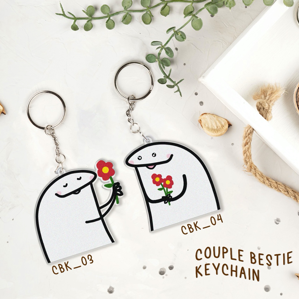 Jual GANTUNGAN KUNCI COUPLE BESTIE / KEYCHAIN AKRILIK GANCI CUSTOM ...