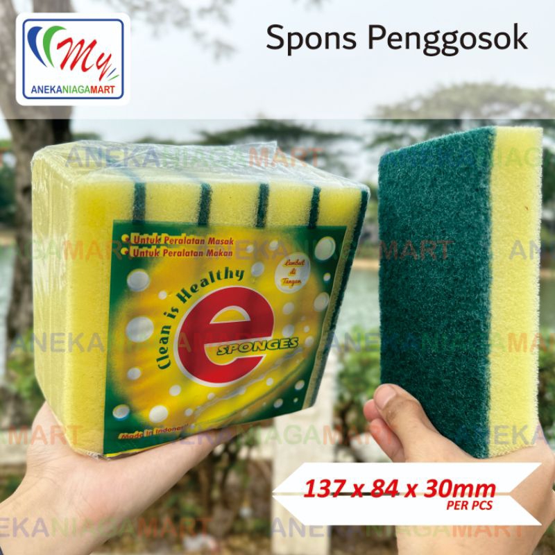 Jual Spons Cuci Piring Sabut Kuning Hijau Busa Kotak 2 Sisi Spon Sponge ...