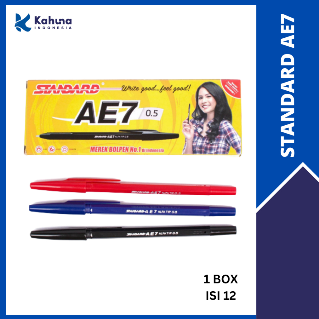 Jual BULPEN / BOLPEN / PULPEN AE7 FINE 0.5 STANDARD HITAM MERAH BIRU | Shopee Indonesia