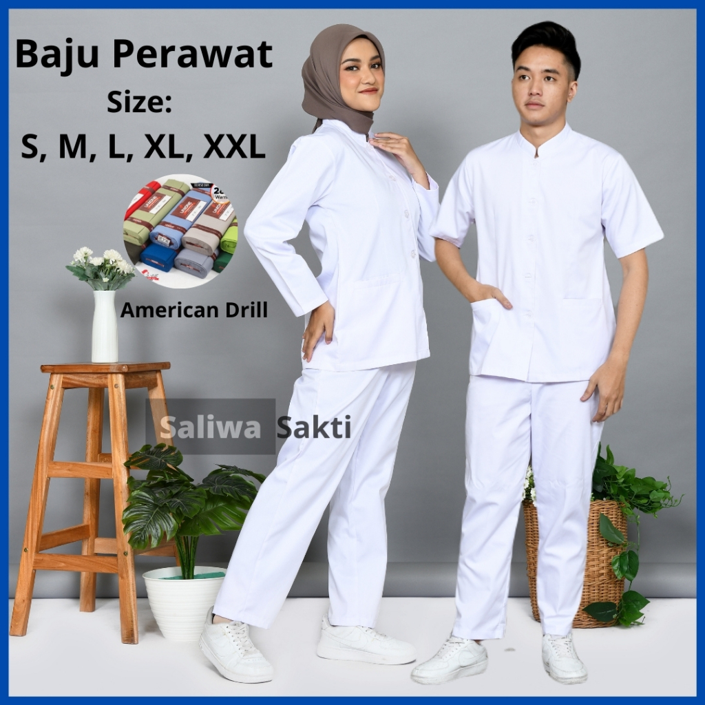 Jual Baju Perawat Putih Lengan Panjang dan Pendek | Seragam Perawat ...