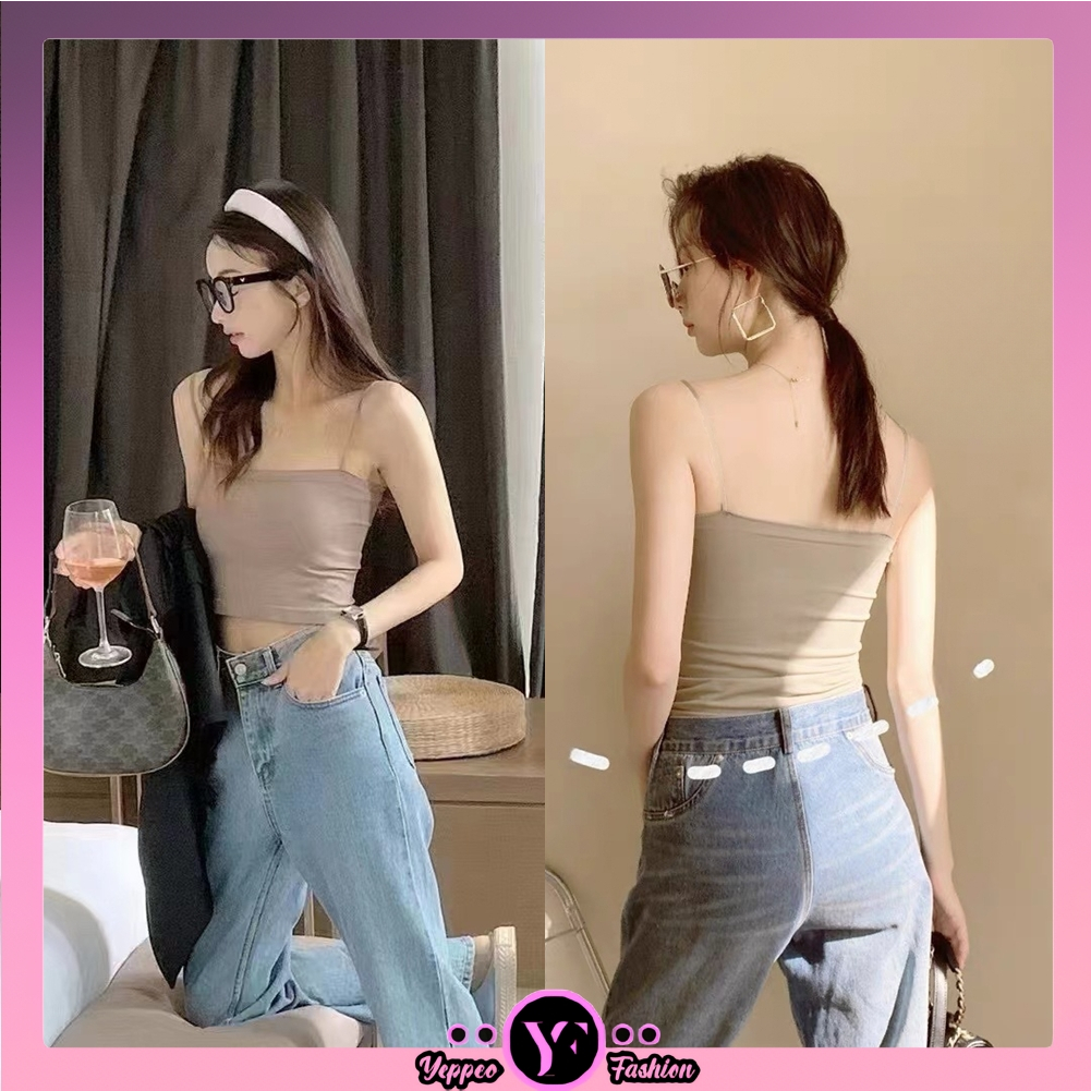 Jual •YF• BR513 Tanktop Bra With Cup Tank top Basic Wanita Square ...