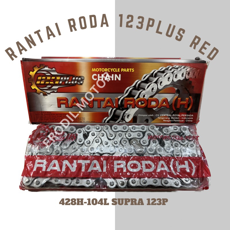 Jual RANTAI RODA 123 PLUS RED (428H-104L SUPRA 123P) | Shopee Indonesia