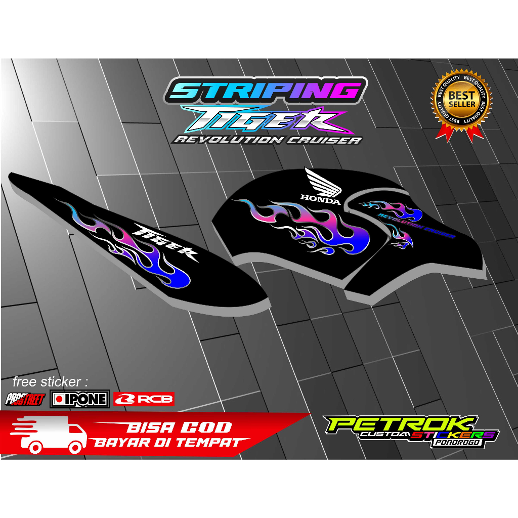 Jual STRIPING VARIASI TIGER REVO DESAIN API / STIKER LIST MOTOR TIGER ...