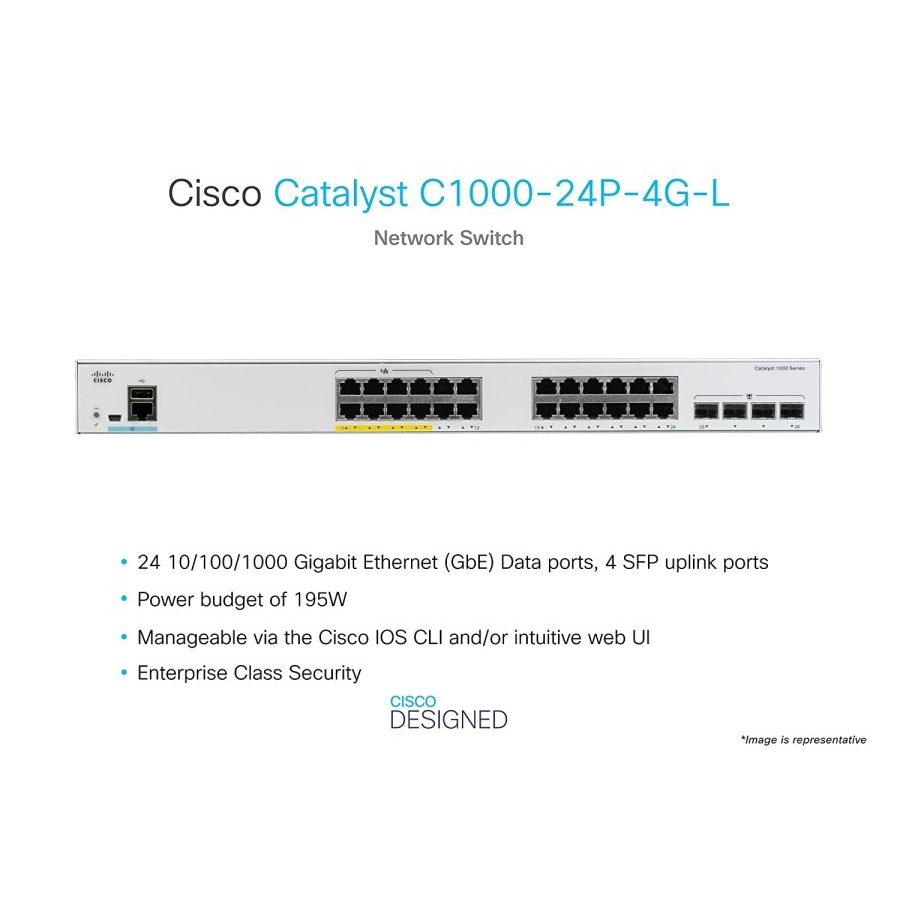 Jual CISCO Catalyst 1000 Series Switch C1000-24P-4G-L 24 Port Gigabit POE+ | Shopee Indonesia