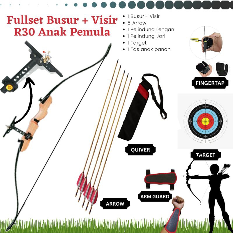Jual Fullset Paket Lengkap Busur Panah Panahan Anak Lengkap Visir | Shopee Indonesia