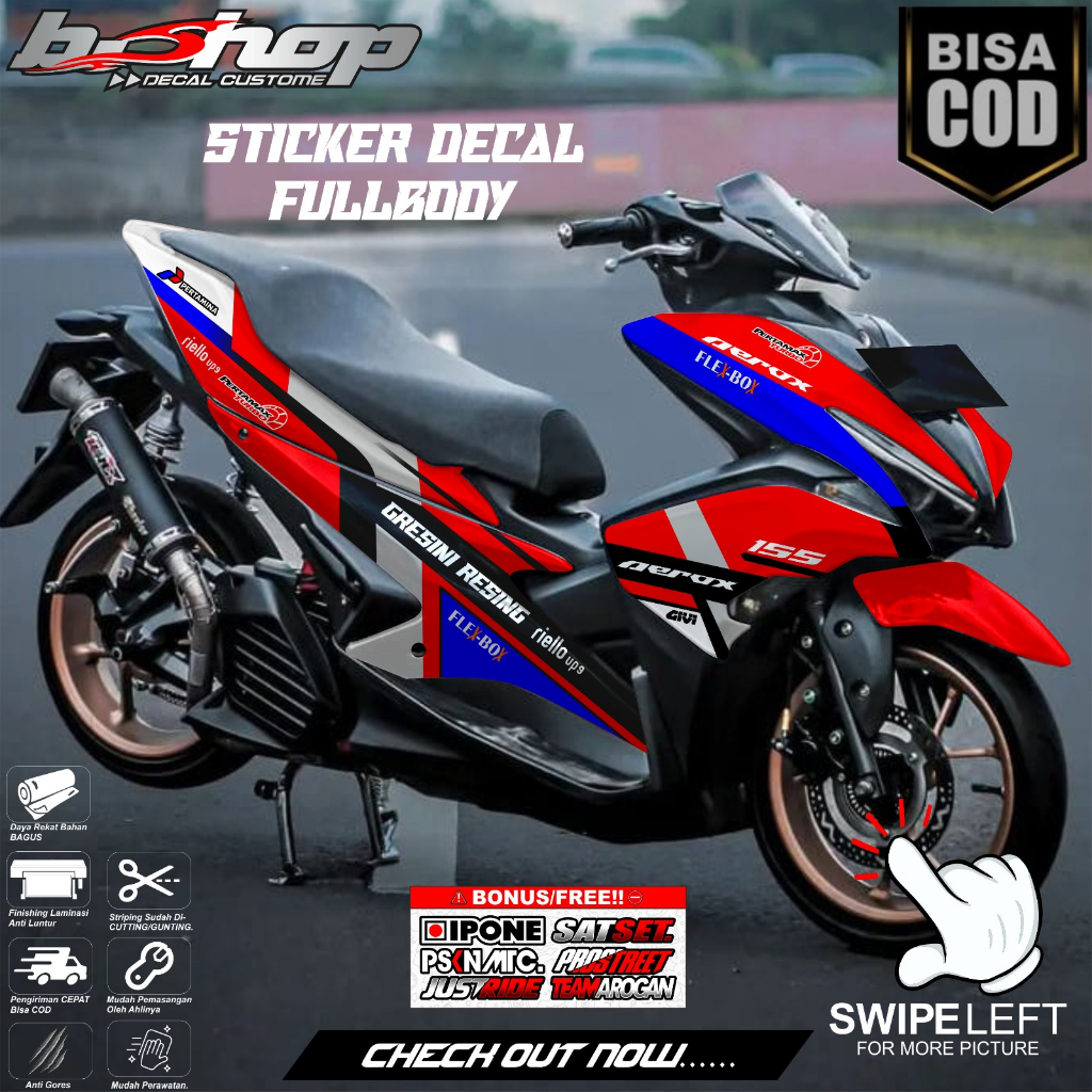Jual stiker decal full body aerox motif GRESINI RESING variasi banyak ...