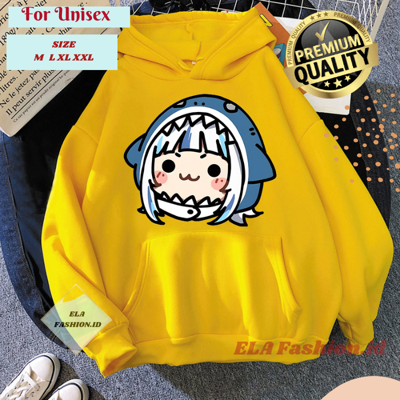 Jual Hololive Hoodie Bahasa Inggris VTuber Gawr Gura Kasual Jepang ...