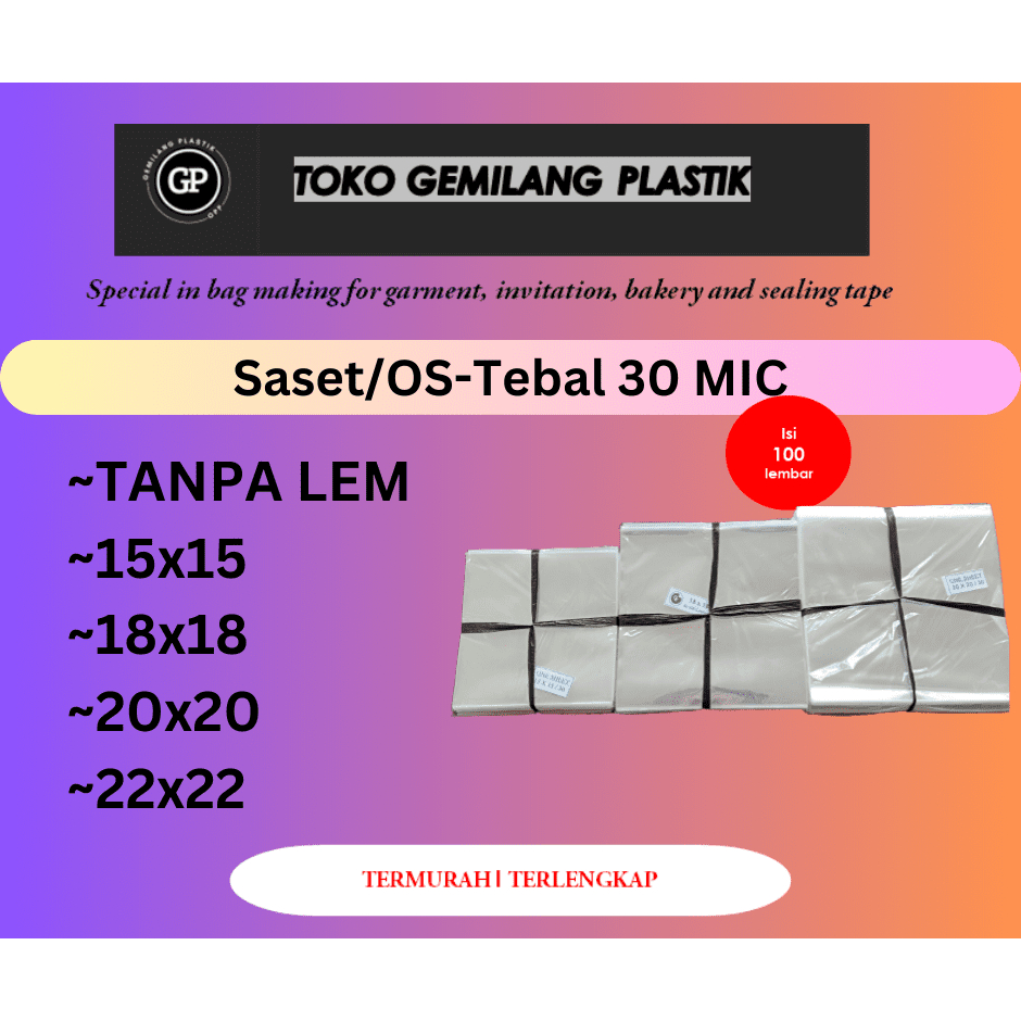 Jual Plastik OPP Lembaran / One Sheet / Plastik saset / Plastik Nasi ...