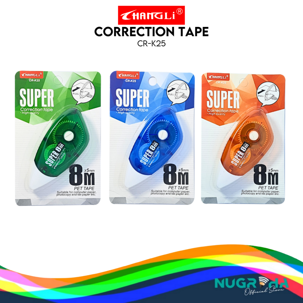 Jual Correction Tape Pita Koreksi CP Tape Tipex Kertas Changli CR_K25 | Shopee Indonesia