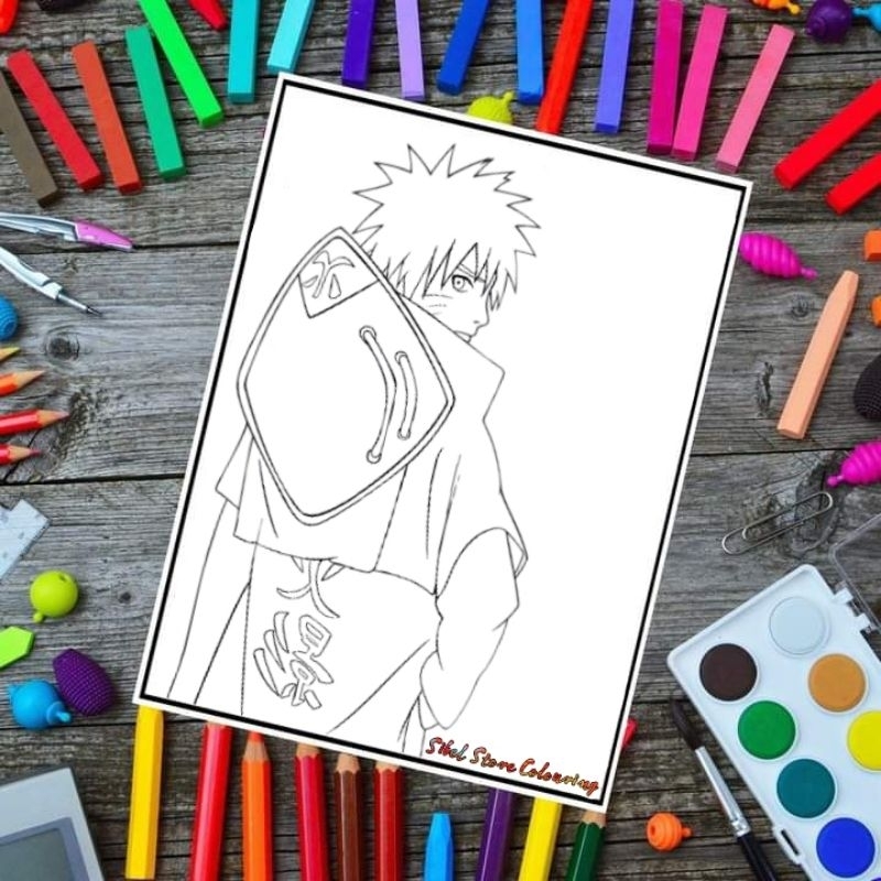 Jual Kertas Mewarnai Anak Tema Naruto V1 / Kertas Gambar / Kertas ...